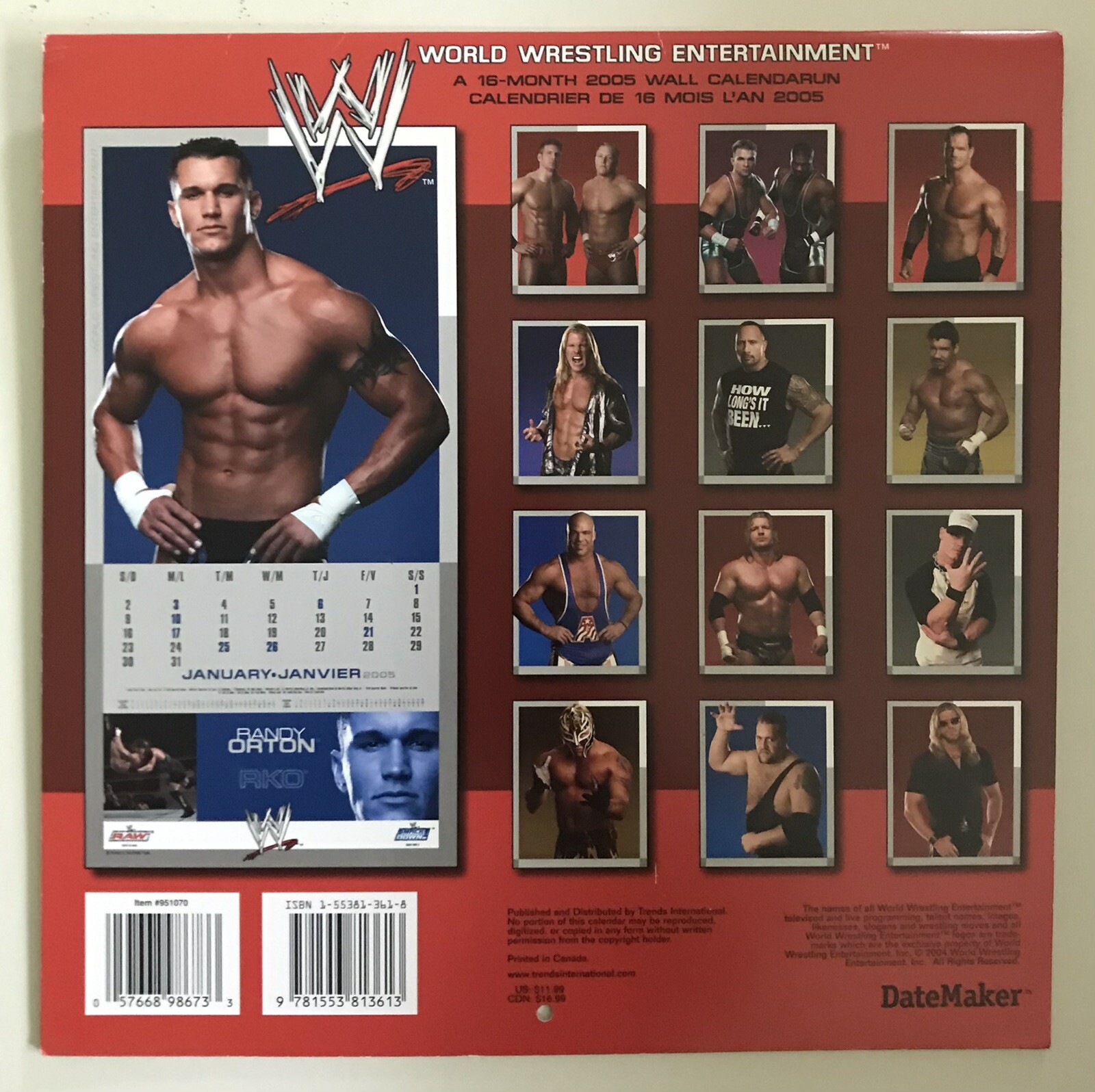 WWE, RANDY ORTON & 2005 CALENDAR, PayPerView Promotional Poster & Items ...