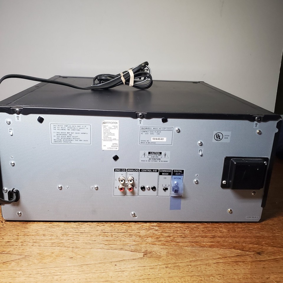 Sony CDP-CX355 300 Disc Mega Compact CD Player 2 New Belts Original ...