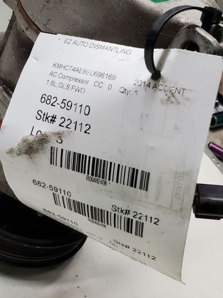 2012-2014, Hyundai Accent, AC Compressor, 1.6L, FWD, PN: 97701-1R100 | eBay