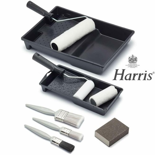 Harris 9" Paint Roller Set Complete Decorating Kit + Paint Brushes & 4 ...