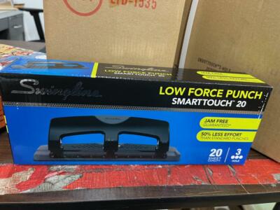 Swingline Low Force Paper Punch SmartTouch 20 #74133 3 Hole New Factory ...
