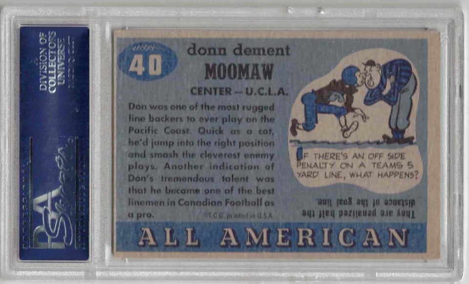 1955 Topps All American Football #40 DON MOOMAW PSA 7 (mc) UCLA | eBay