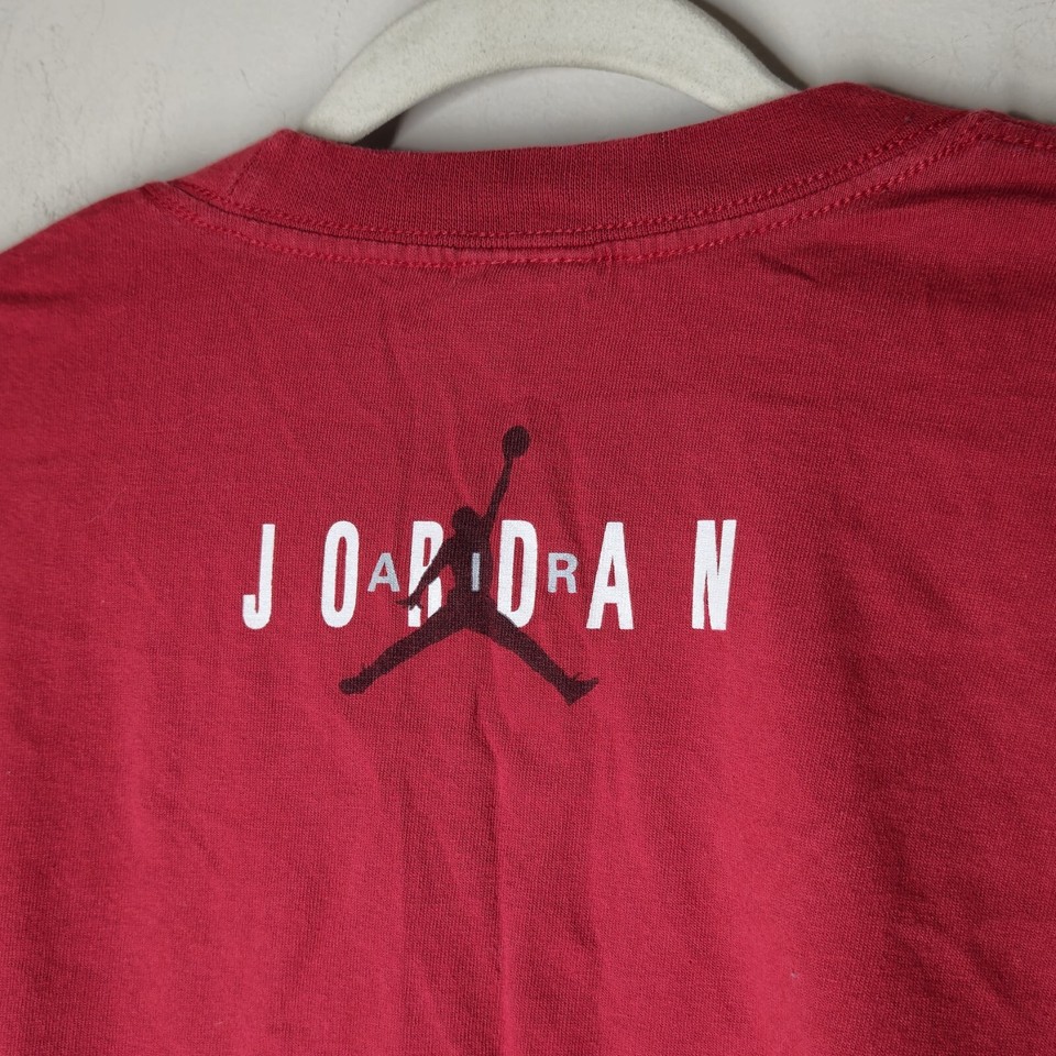 Air Jordan Spell Out Jumpman Red T-Shirt Men's Large Red Puff Print ...