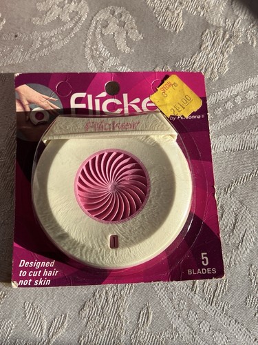 Vintage Flicker Ladies Safety Shaver White Neon Pink 5 Blades With Cap ...