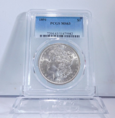 PCGS PRICE GUIDE - $275! 1891-P MORGAN Silver Dollar, PCGS MS-63! | eBay