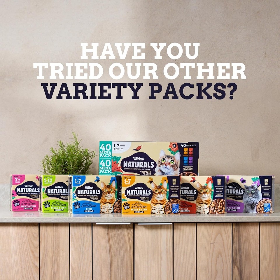 Webbox Naturals Complete Senior (7+) Wet Cat Food, 60 x Meat & Fish (60 ...