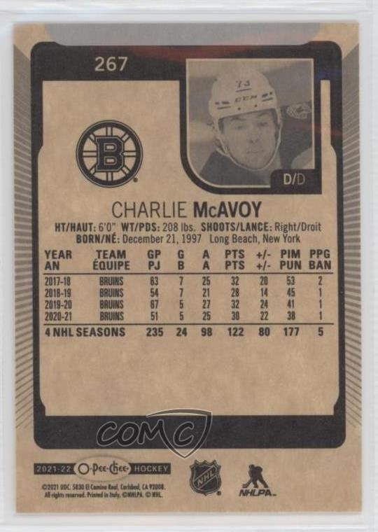 2021-22 O-Pee-Chee Charlie McAvoy #267 | eBay