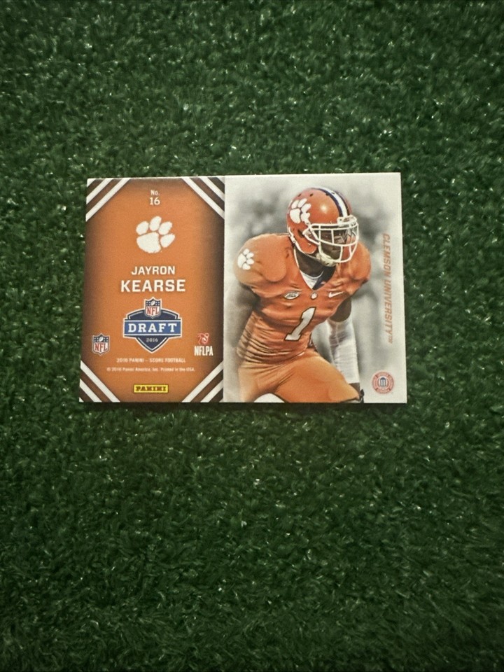 JAYRON KEARSE CLEMSON VIKINGS 2016 SCORE ROOKIE HELMETS #16 AE1 | eBay