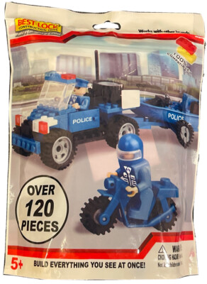 BEST LOCK CONSTRUCTION TOYS POLICE VEHICLE SET 100% COMPATIBLE 120 PCS ...