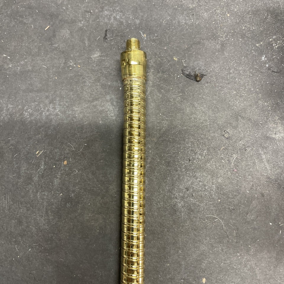 15”VINTAGE FLEXABLE BRASS PLATED GOOSE NECK PIPE 1/8-27 IPS M 1/4-18 ...