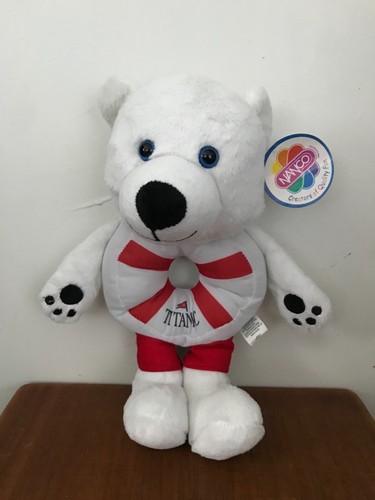 NEW Nanco RMS TITANIC Ship White Bear Plush With Life Buoy 15" Stuffed ...