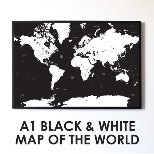 Map of the World A1 Travel Poster Wall Art Prints - Select Your Colour ...