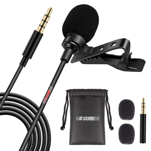 5Core Lavalier Microphone Clip On Mic Professional Grade Lav Lapel ...
