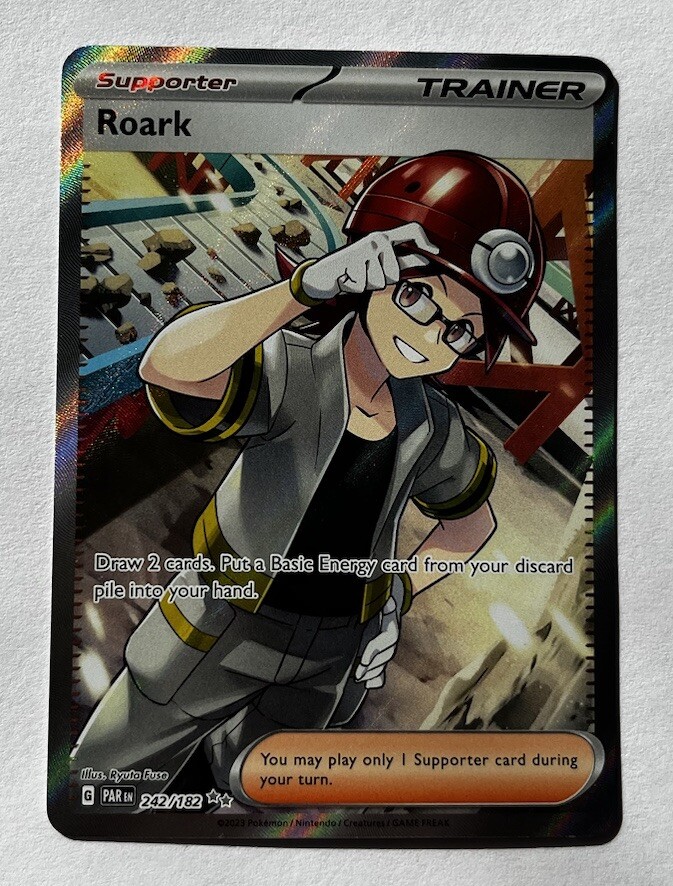 Pokemon Roark 242/182 Paradox Rift Holo Rare Full Art Trainer NM | eBay
