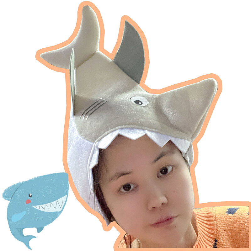 Creative Plush Shark Hat Halloween Costume For Adult Funny Animal Hats ...
