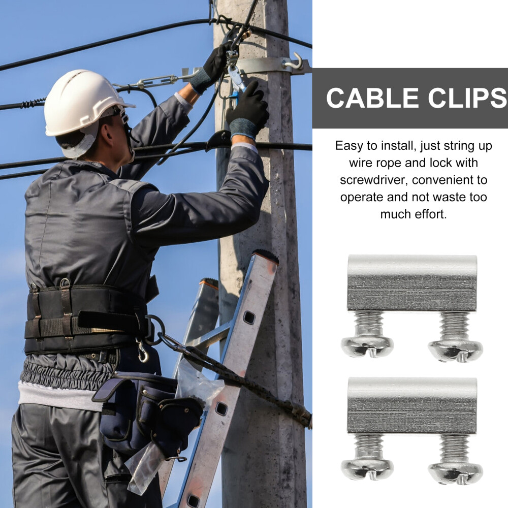 20 Sets Zinc Wire Adjustable Rope Clamp Locker Cable Clips Telescopic ...