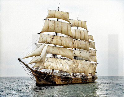 1883 The last full-rigged ship built in Massachusetts 14 x 11" Photo ...