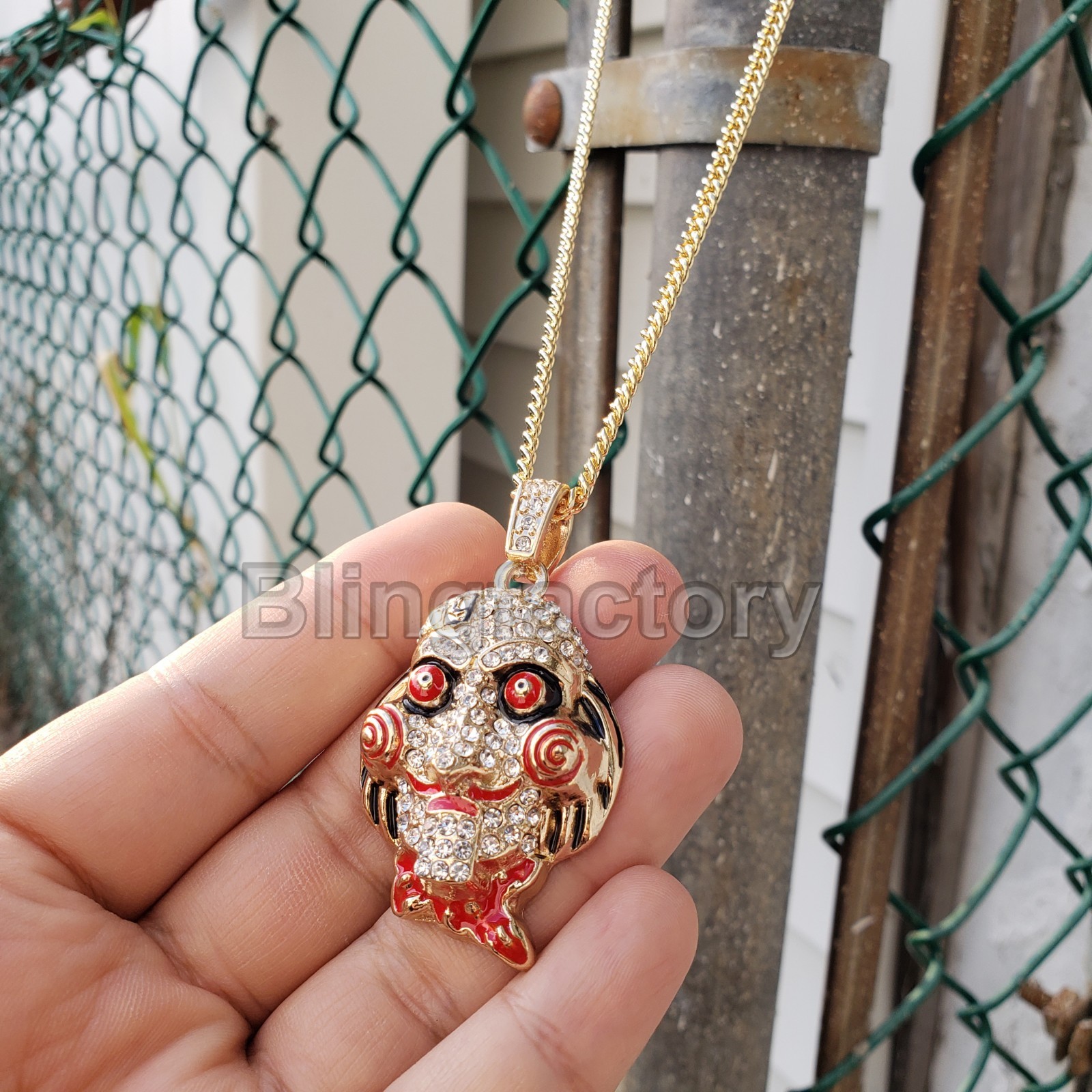 Hip Hop Iced 6ix9ine Saw Inspired Pendant & 20" Cuban Chain Choker ...