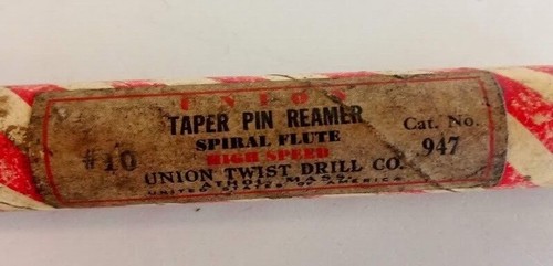 UNION TWIST DRILL CO. #10 Taper Pin Reamer Cat No. 947 | eBay