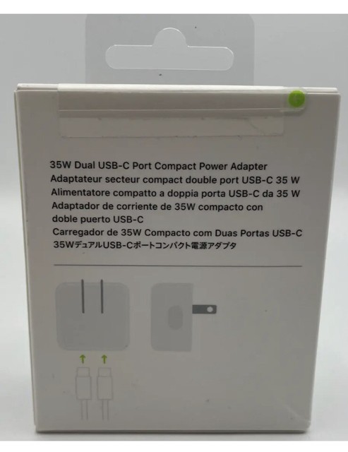 Apple Dual USB-C Port 35W Compact Power Adapter - A2571 MNWM3AM/A ...