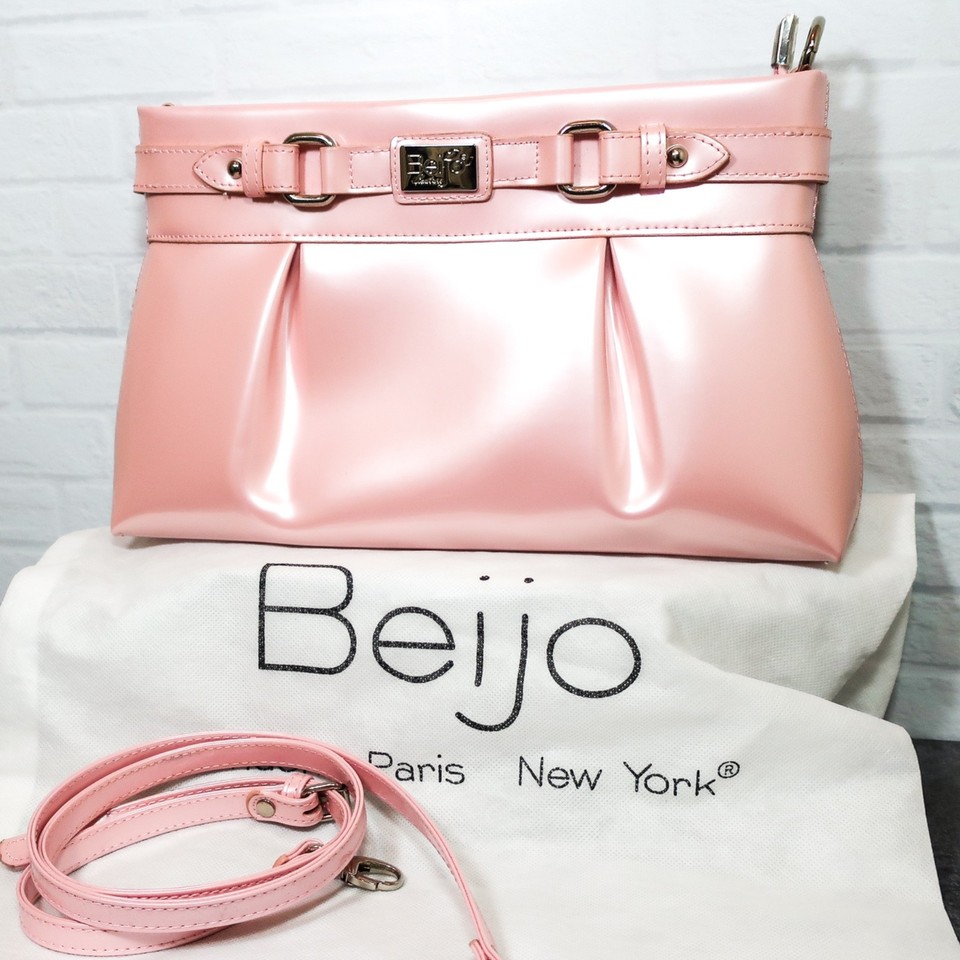 USED Beijo Woman’s Shiny BABY PINK Purse “LADY LUCK” Evening CLUTCH | eBay
