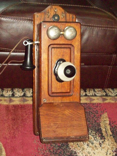 Early Kellogg Antique Wood-Box Wall-Phone ~ This Piece Does Display ...