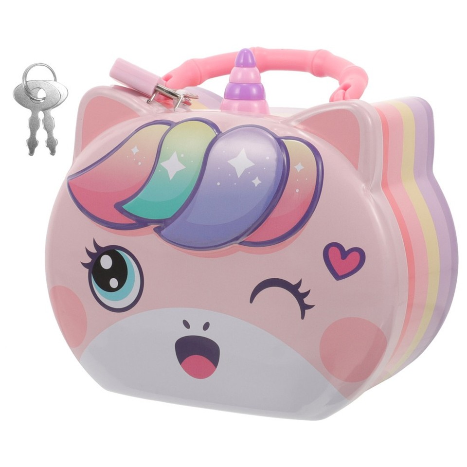 Little Girl Piggy Bank Coin Counting Toddler Play Childrens Safe | eBay ...