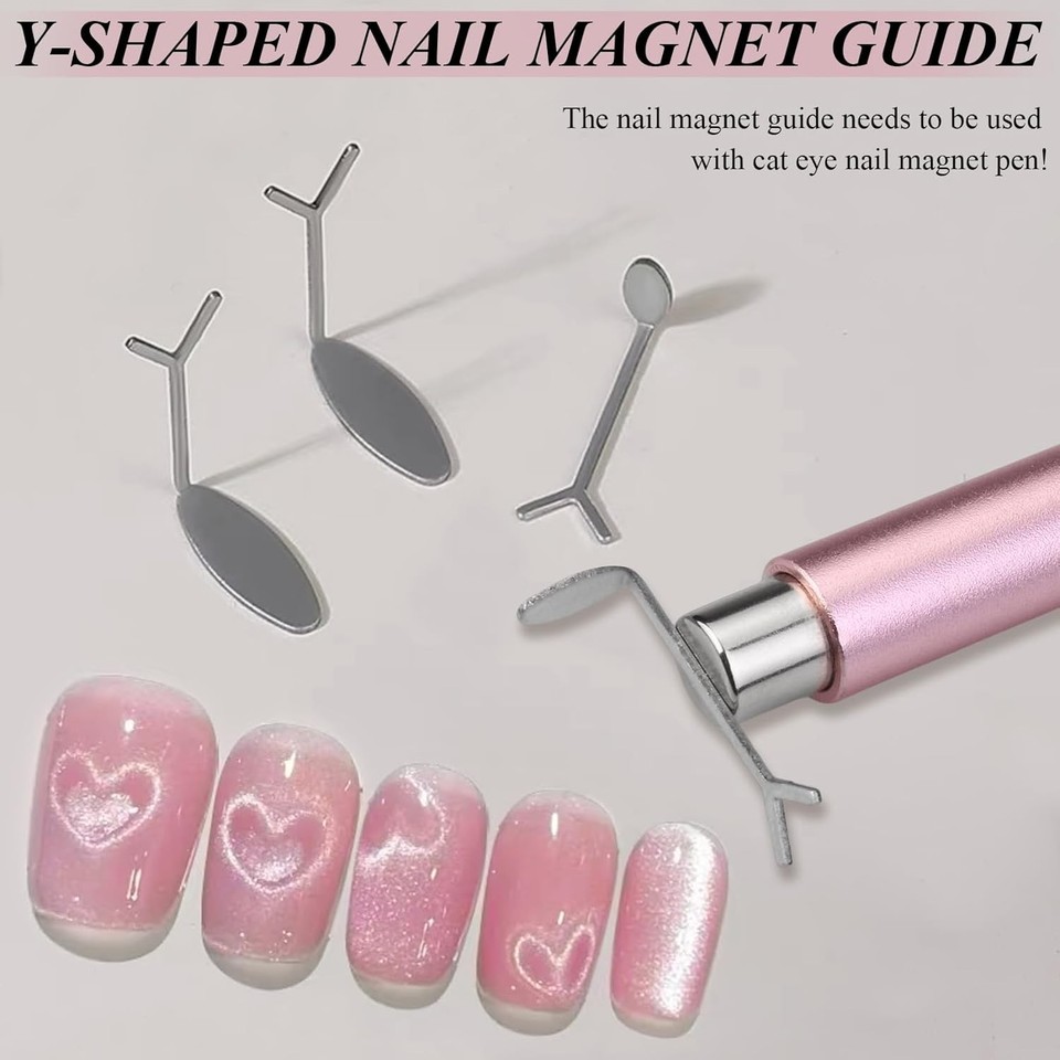 Double-Head Cat Eye Nail Magnet Set, Nail Magnet Tool with Cat Eye Nail ...