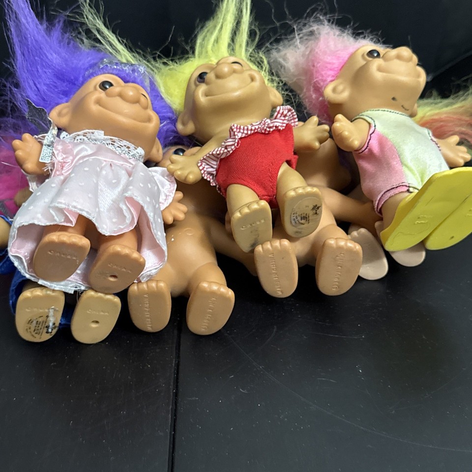 Vtg Lot of 13 Troll Dolls Mixed sizes Mixed Makers 2" to 4.25" | eBay