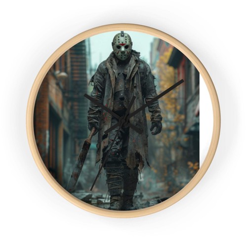 Horror Jason Mask Wall Clock — Creepy Urban Killer Decor for Halloween ...