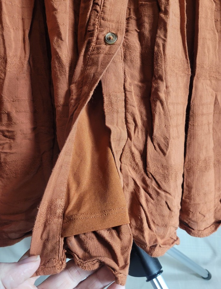 American Eagle Outfitters Women's Size Sm Orange Button Up Front Slit ...