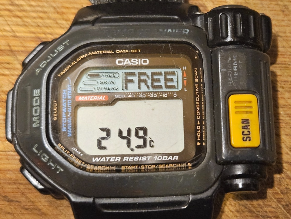 Boxed Casio TSR-100 Thermo Scanner Watch Module 1190 Alarm Chrono ...