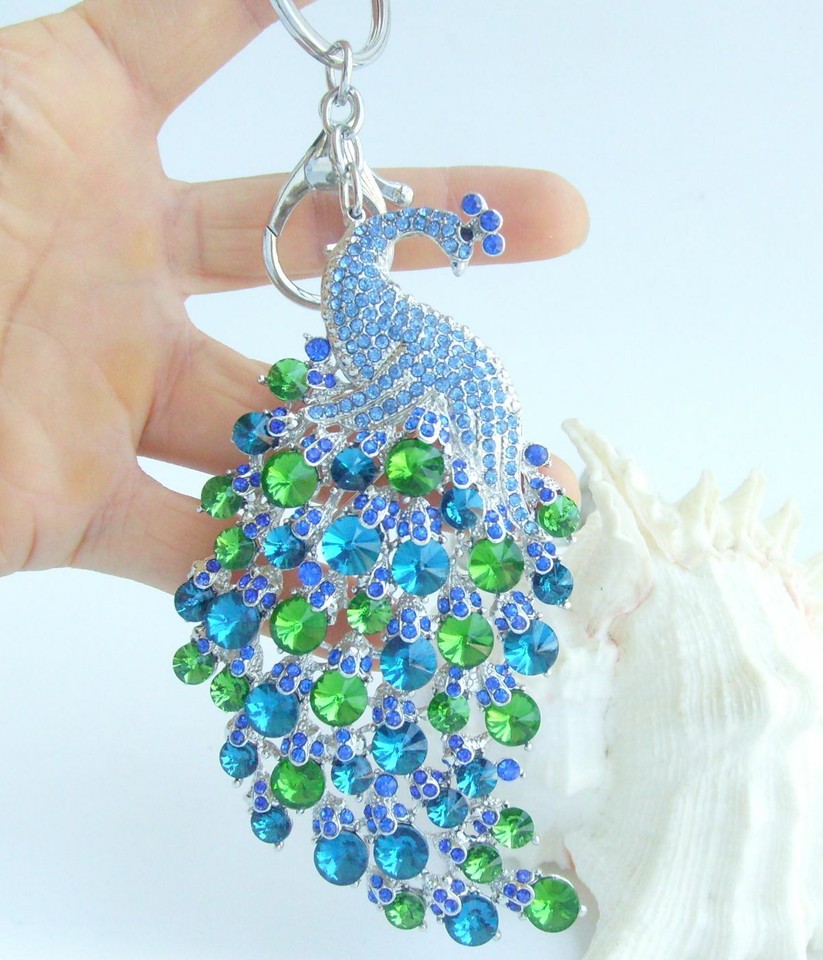 Elegant Bird Peacock Keychain Pendant Rhinestone Crystal KP05651 | eBay