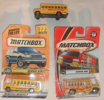 LOT OF 3 MATCHBOX SCHOOL BUSES 2 ARE NEW IN PACKAGES LOOK NICE | eBay