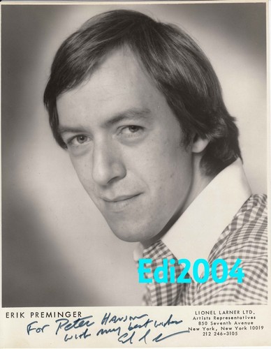 ERIK LEE PREMINGER Vintage Original AUTOGRAPH Photo & Letter RARE GYPSY ...