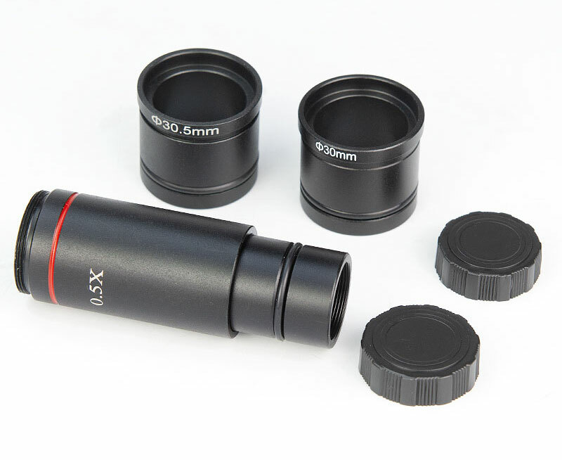 0.4X 0.5X 1X Microscope C Mount Lens with 23.2mm to 30mm/30.5mm Adapter ...