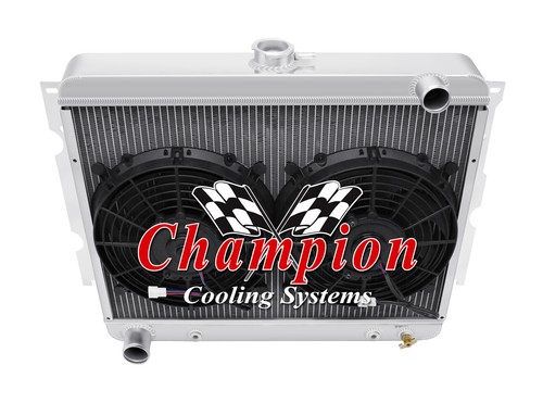 22 Inch Core Early Mopar All Aluminum 4 Row KR Champion Radiator Fan ...
