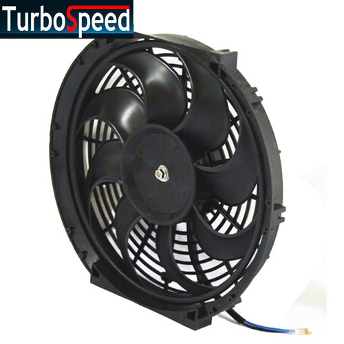 Universal 12" Black Electric Slim Push Pull Engine Bay Cooling Radiator ...