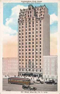 Postcard New York Commodore Club Hotel For Men & Women New York City NY ...