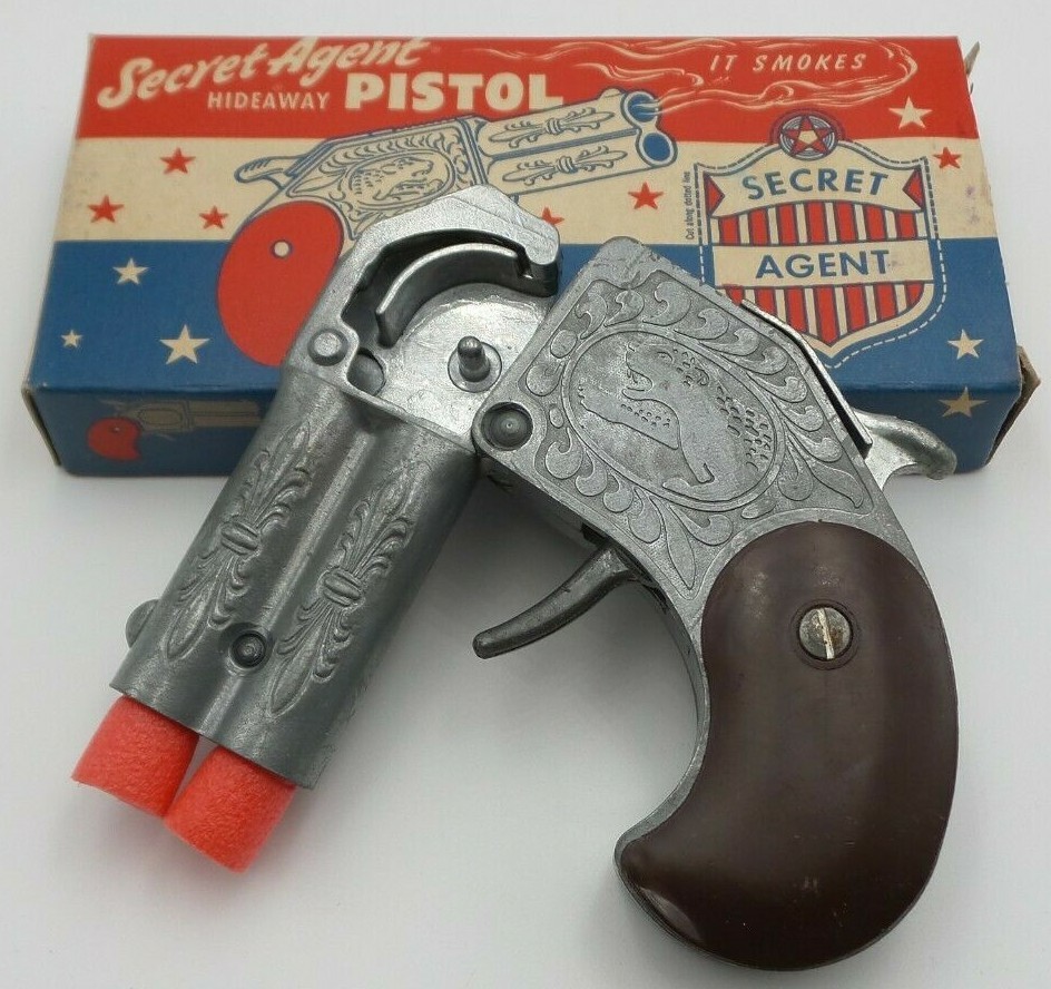 Awesome 1940s HAMILTON Secret Agent Hideaway Double Barrel Cap Gun ...