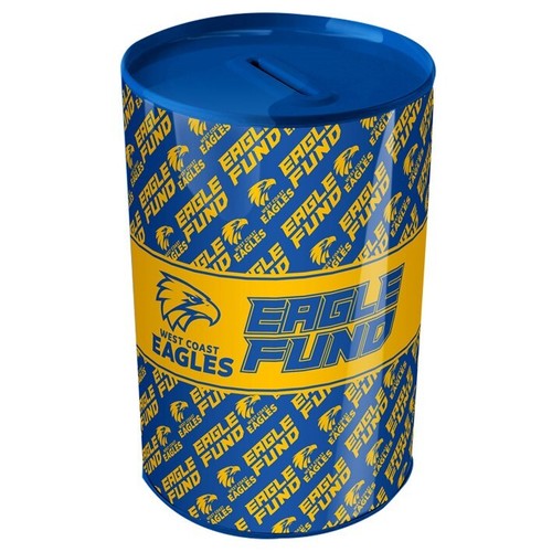 AFL Tin Money Box - West Coast Eagles - 21cm Tall x 10cm Wide | eBay ...