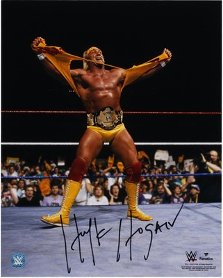Hulk Hogan WWE Signed 16" x 20" Ripping Shirt Photo | eBay