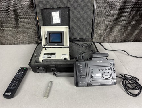SONY EVO-250 VIDEO HI8 8MM MICRO VCR w/ PVG-250 Remote & Viewing Screen ...