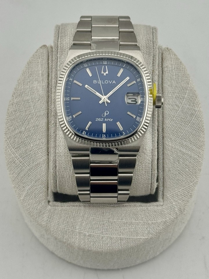 Bulova Super Seville Blue Dial Fluted Bezel Watch 96B440 Brand New In ...