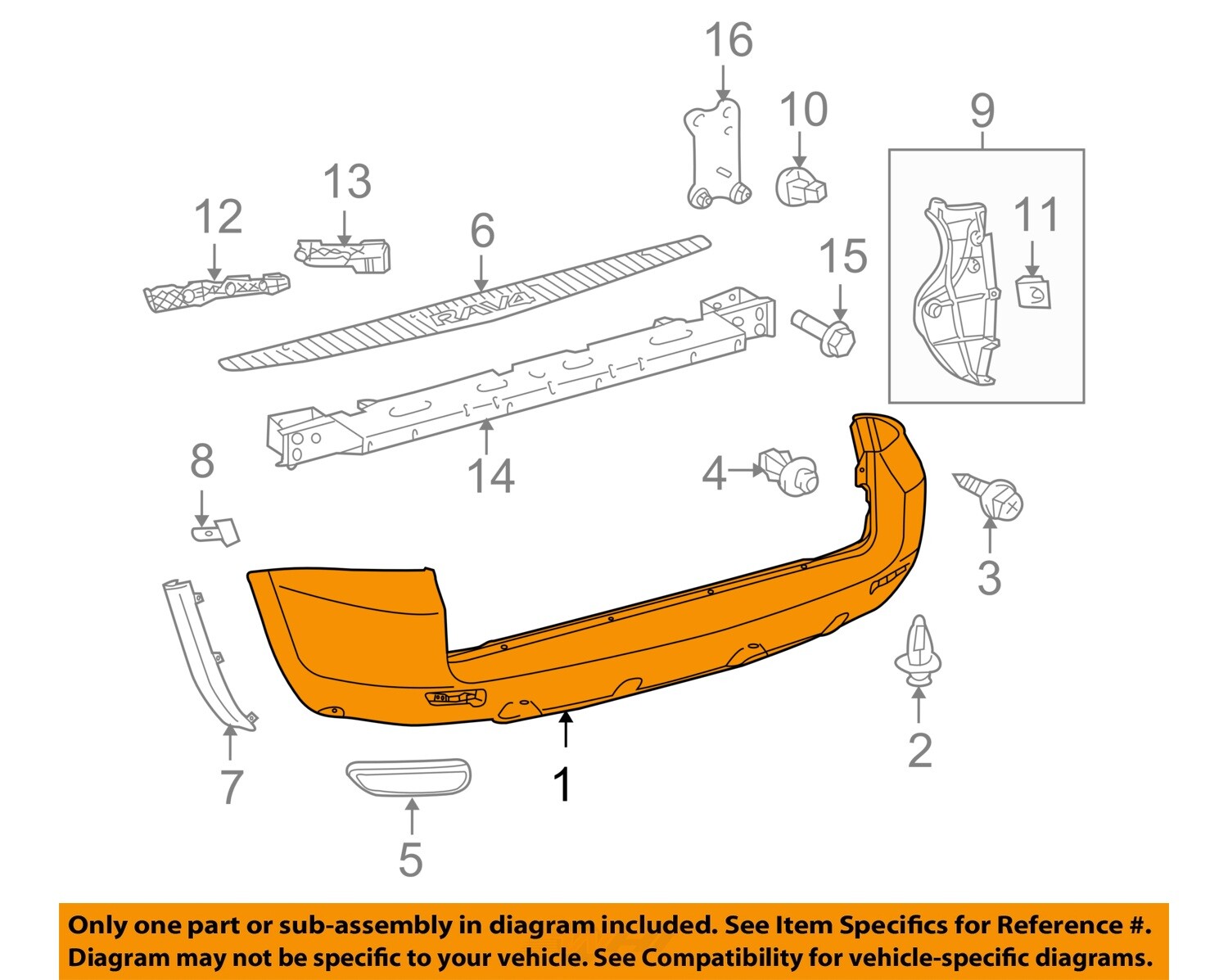 TOYOTA OEM 09-12 RAV4 Rear Bumper-Cover 521590R902 | eBay