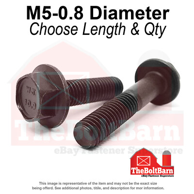 M5-0.8 Class 10.9 Hex Flange Screws Frame Bolts Phos & Oil (Pick Length ...