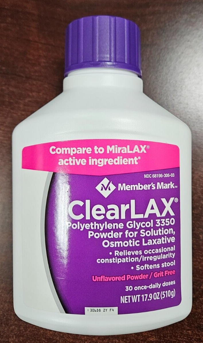 Member's Mark 1 x 17.9 oz ClearLAX Osmotic Laxative Polyethylene Glycol ...