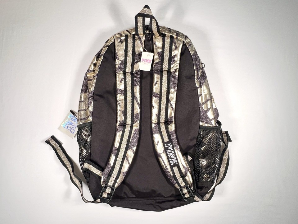 Victoria's Secret Pink Bling Campus Backpack Metallic Gold NWT | eBay