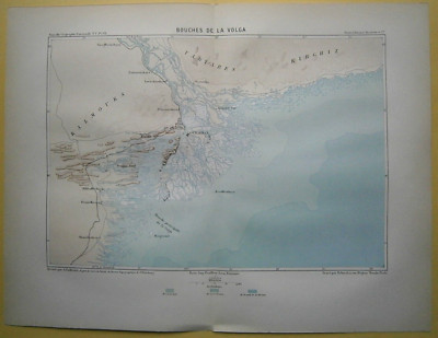 1879 Reclus map DELTA OF VOLGA RIVER, RUSSIA, #7 | eBay