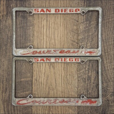 Original SAN DIEGO CALIFORNIA License Plate Frame - Courtesy Chevrolet ...